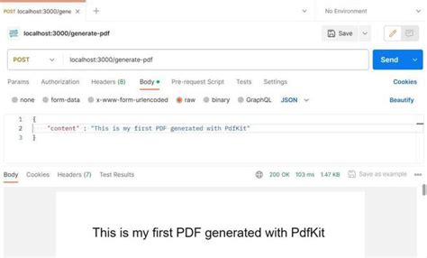 how to generate document with node js or express js rest api