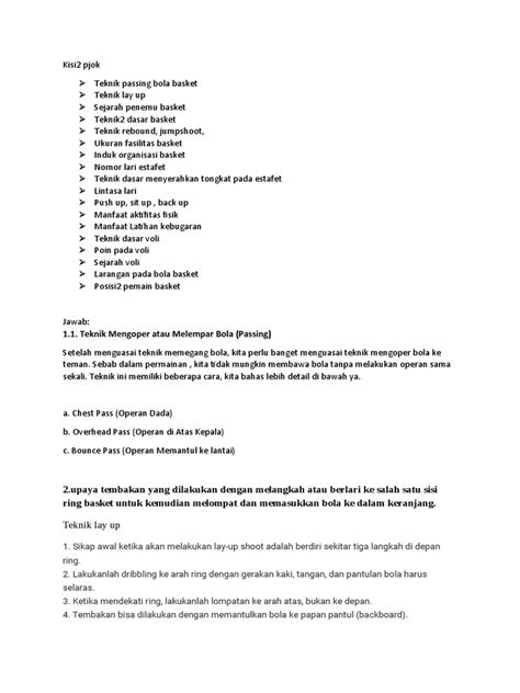 Kisi2 Pjok Pas 2021 2022 Ganjil11 Pdf