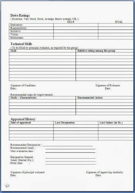 Performance Rating Form
