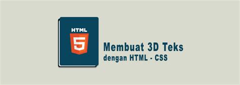 Membuat 3d Teks Dengan Html Dan Css