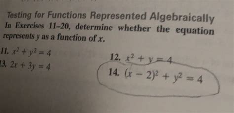 Solved Testing For Functions Represented Algebraically In Chegg