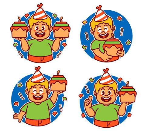 Premium Vector Birthday Party Cartoon Sticker