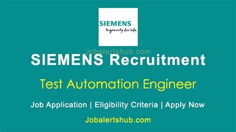 Siemens Automation Test Engineer Posts 2024 Job Notification Apply Now