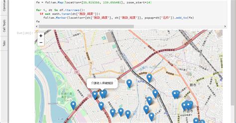 Serverあれこれ Jupyterとpandas、foliumで埼玉県戸田市の公共施設を地図に描画する