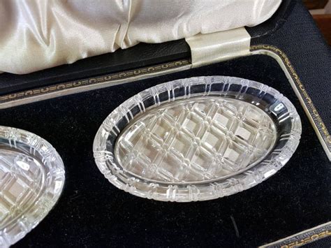 Vintage Lead Crystal Cut Glass Salt Cellar Serving Dishes In Etsy