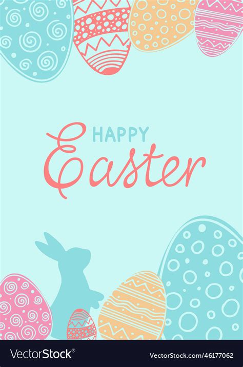Happy Easter Congratulation Card Template Vector Image