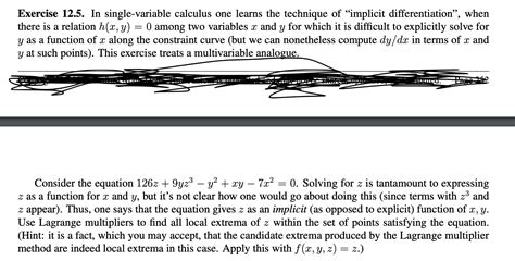 Solved Exercise 12 5 In Single Variable Calculus One Learns Chegg Com