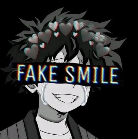 Deku Fake Emo Smile In Anime Photo Profile Dark Fake Smile Friends Sketch