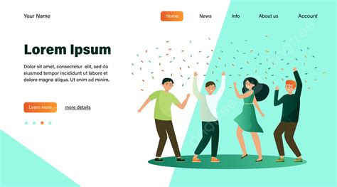 Happy People Dancing At Party Together Flat Vector Illustration