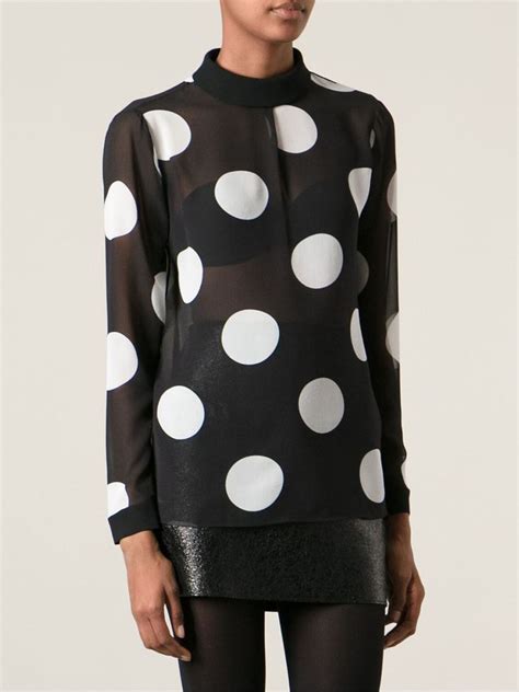 Ukclothingsaint Laurent Sheer Polka Dot Blouse