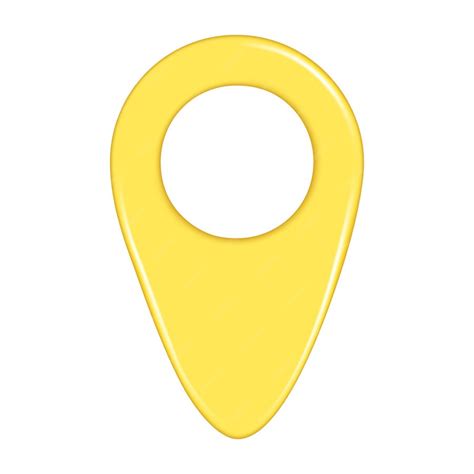 현실적인 3d 노란색 위치 지도 핀 Gps 포인터 마커 장식 3d 요소 포인터 아이콘 표시 위치 기호 흰색 배경에 고립 된 추상