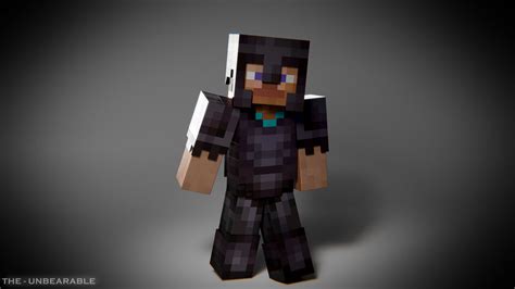 Steve Model Showcase Front Netherite Armor By Theunbearable101 On