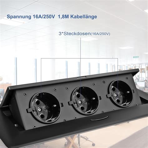 Priza Incorporabila In Blat Bucatarie Masa Sau Birou Excitat® 3 Prize Schuko16a250v3500w