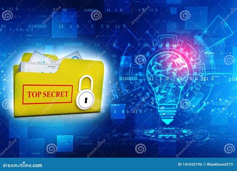 D Yellow Folder And Lock Data Security Concept Stock Photo Image Of Abstract Internet