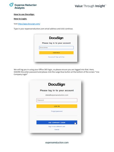 Docusign Login First Access Pdf