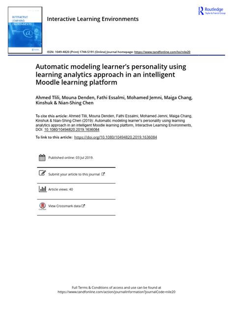 Automatic Modeling Learners Personality Using Learning Analytics Approach In An Intelligent