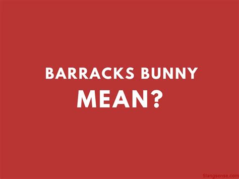 What Does Barracks Bunny Mean With Examples Slang Sense