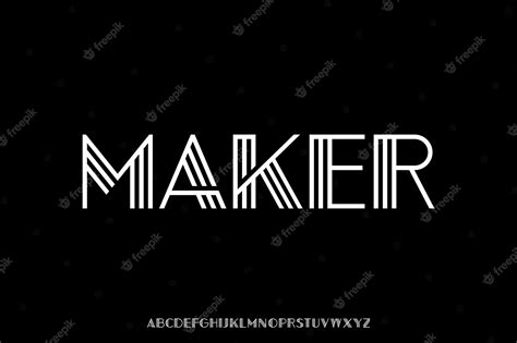 Premium Vector Unique Linear Display Font Vector