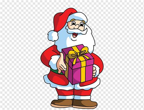 산타 클로스 선물 일러스트 산타 클로스 선물 상자를 들고 기타 크리스마스 장식 선물 상자 Png Pngwing