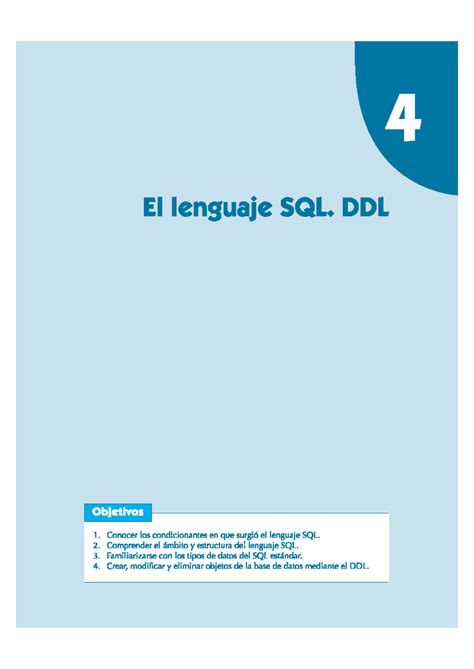 Capitulo 4 Lenguaje Sql Ddl Administración De Base De Datos Studocu