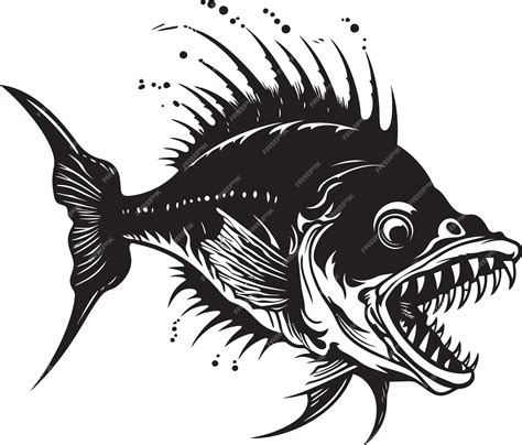 Sinuous Serpent Evil Angler Fish Vector Iconography Nefarious Navigator