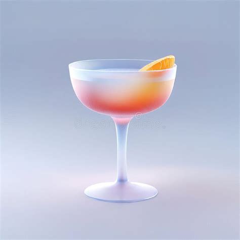 Icon Of Cocktail Glass Glossy Glass Style Illustration Stock