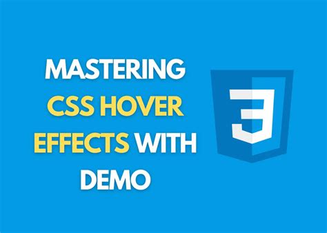 Mastering Css Hover Effects With Demo W3tweaks