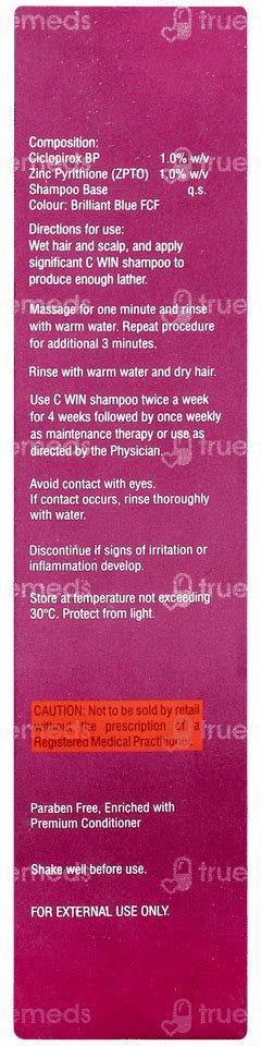 C Win Shampoo 100 Ml Uses Side Effects Dosage Price Truemeds