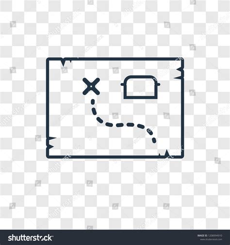 Treasure Map Concept Vector Linear Icon Stock Vector Royalty Free Shutterstock