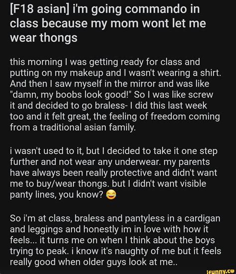 Asian] Iim Going Commando In Class Because My Mom Wont Let Me Wear Thongs This Morning I Was