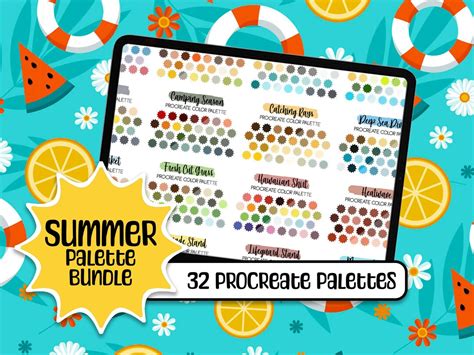 Summer Procreate Palette Bundle Procreate Color Palette Procreate Swatches Procreate For