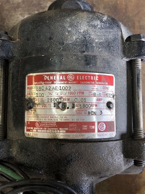 General Electric Ge 5bc42ae1002 Explosion Proof Tachometer Generator