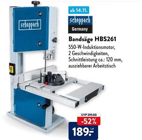 Scheppach Bandsäge Hbs261 Angebot Bei Aldi Nord 1prospekte De