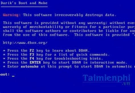 Download Darik s Boot and Nuke Xóa dữ liệu an toàn trên đĩa cứ