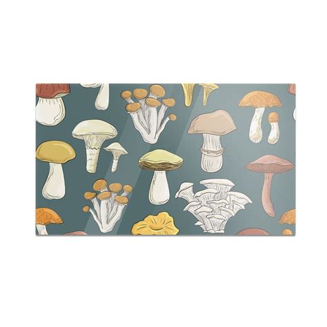 Szklana deska kuchenna HOMEPRINT Różne gatunki grzybów 60x52 cm