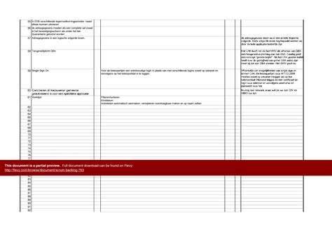 Scrum Backlog Excel Template Scrum Backlog Dutch Template Excel Xls