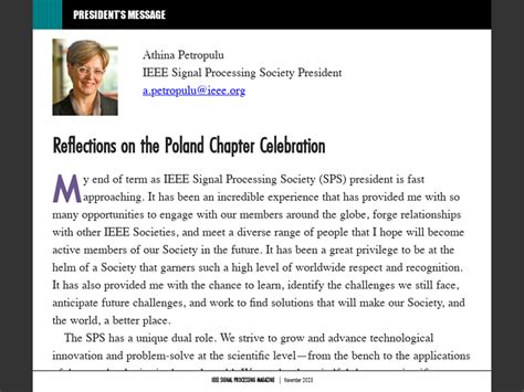 ieee signal processing magazine november 2023president s message