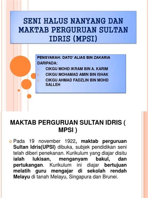 Maktab Perguruan Sultan Idris Tanjung Malim Sultan Idris Education