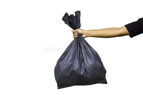 Bolsa De Basura Negra Aislada En Fondo Blanco Foto De Archivo Imagen