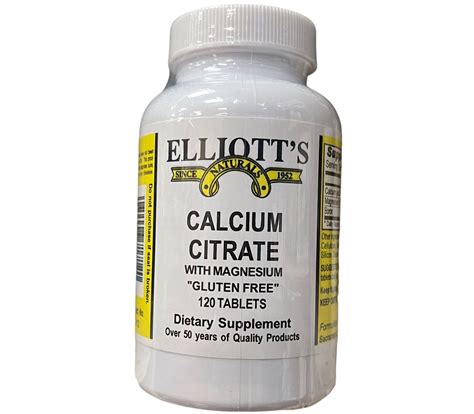 Calcium Citrate With Magnesium Elliotts Vitamins