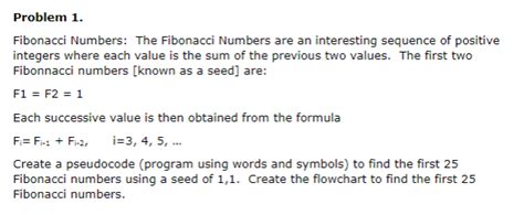 Solved Problem 1 Fibonacci Numbers The Fibonacci Numbers Chegg