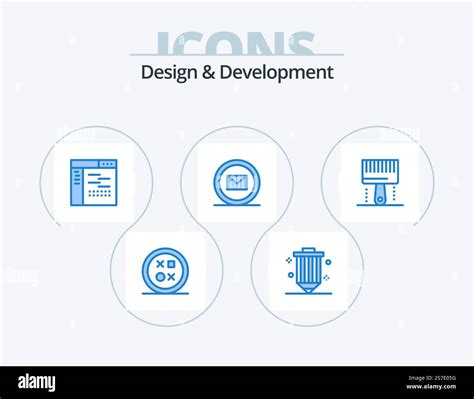 Design And Development Blue Icon Pack 5 Icon Design Online Development Pencil Source