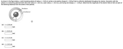 Solved As Shown In The Figure Below Solid Insulating Sphere Radius 5