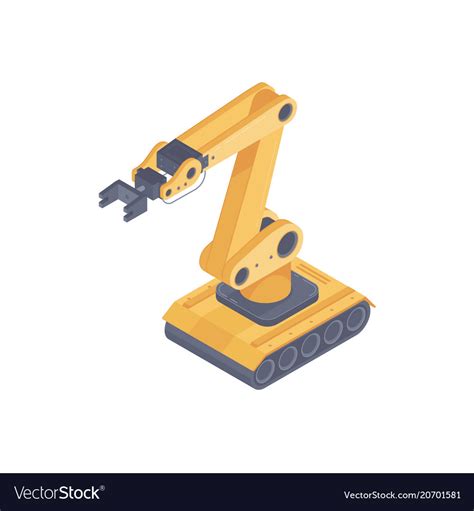 Automated Robot Arm Isometric Royalty Free Vector Image