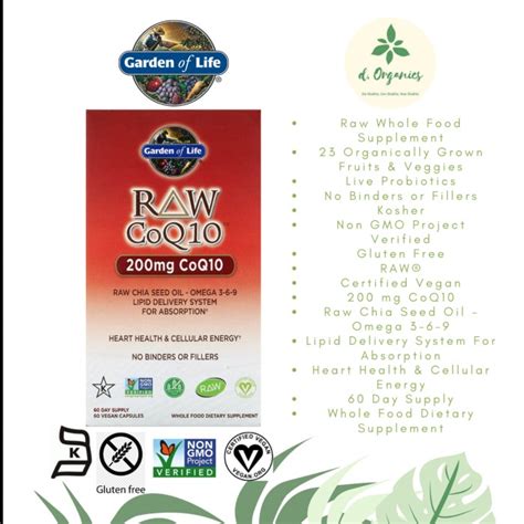 Garden Of Life Raw Coq10 200 Mg 60 Veggie Caps Fasci Garden