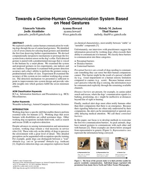 Pdf Towards A Canine Human Communication System Based On Head Gestures