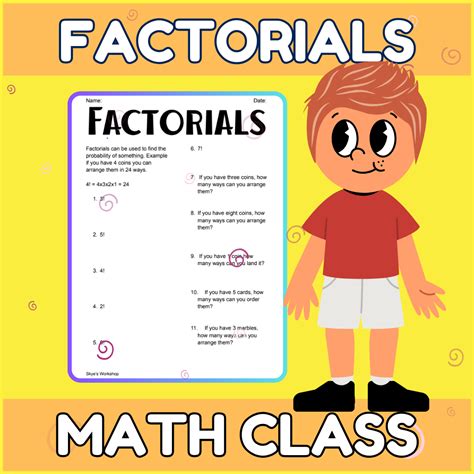 Factorial Worksheet Pdf Factorial Tpt