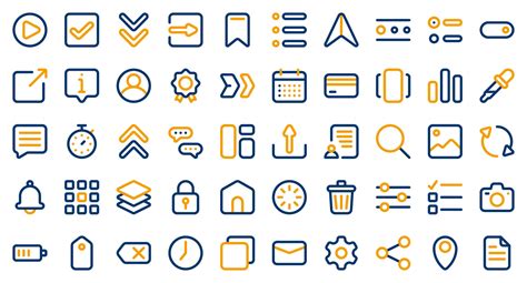 Basic User Interface Essential Set Colored Outline Icon Set User Interface Symbols Vector