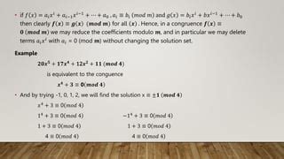 Polynomial Congruence With Prime Moduli Pptx