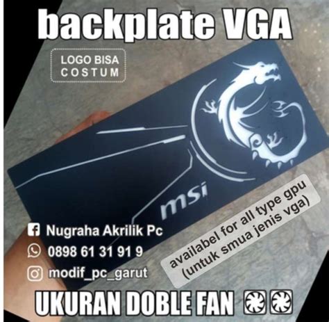 Jual Backplate Vga Custom Ukuran Doble Fan Rtx Rx Gtx Ryzen Core Single Fan Single Fan Di